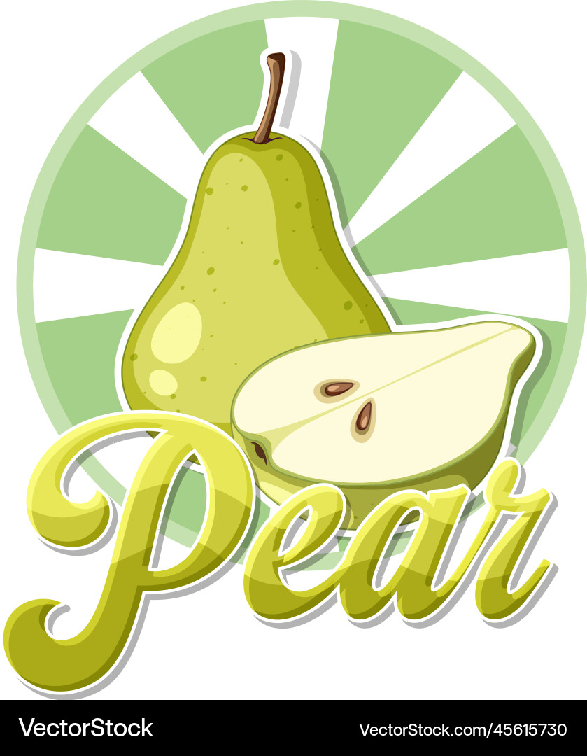 Green pear cartoon logo Royalty Free Vector Image