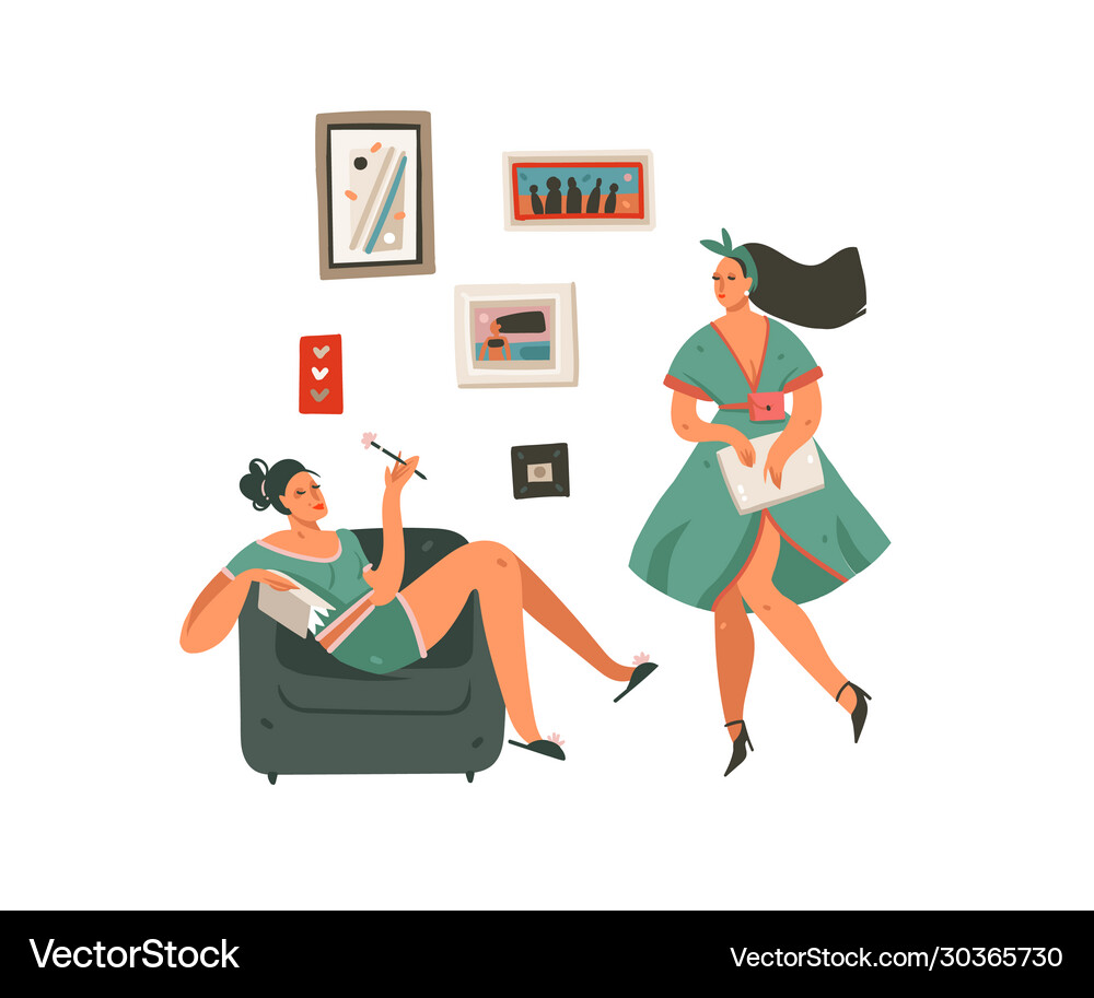 Hand drawn abstract cartoon modern graphic Vector Image