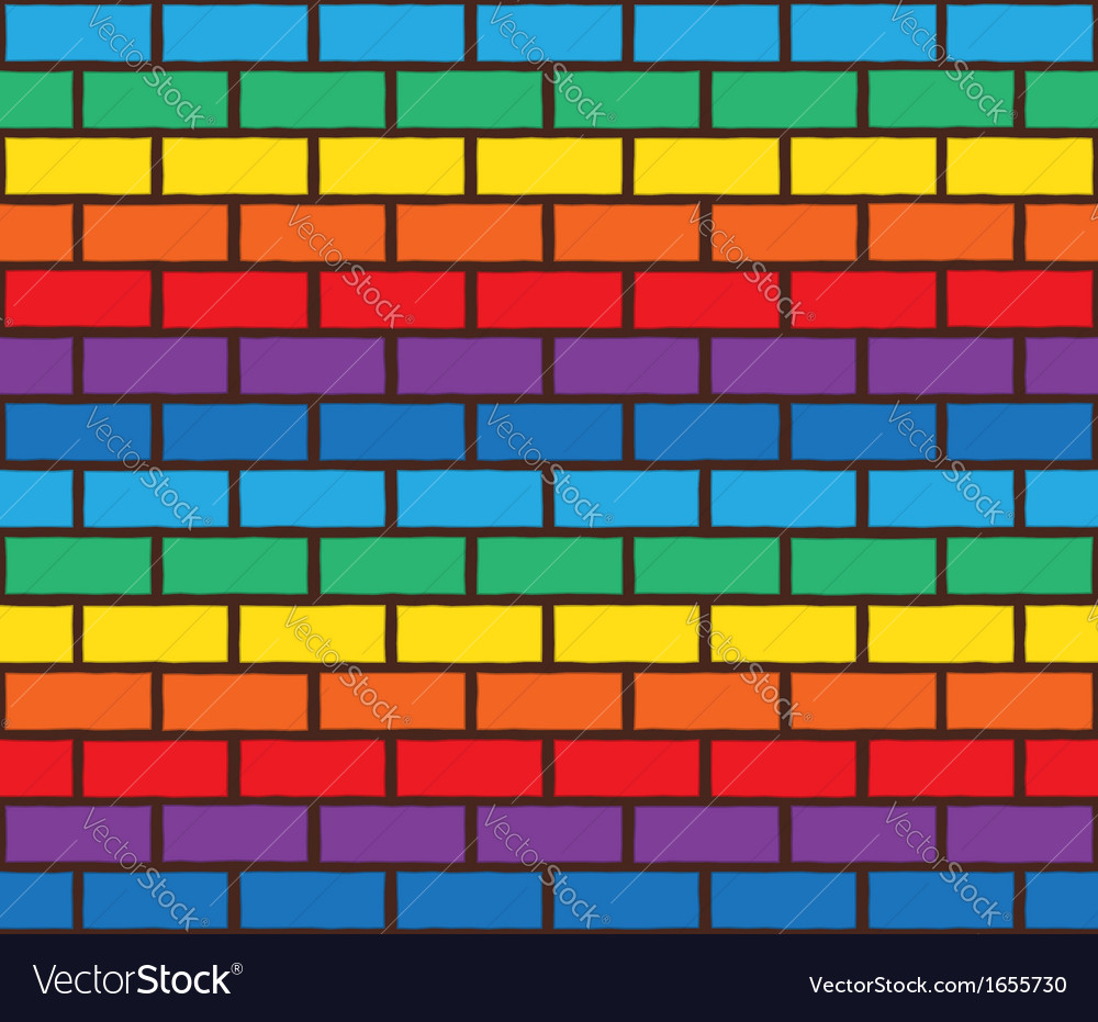 Rainbow bricks pattern Royalty Free Vector Image