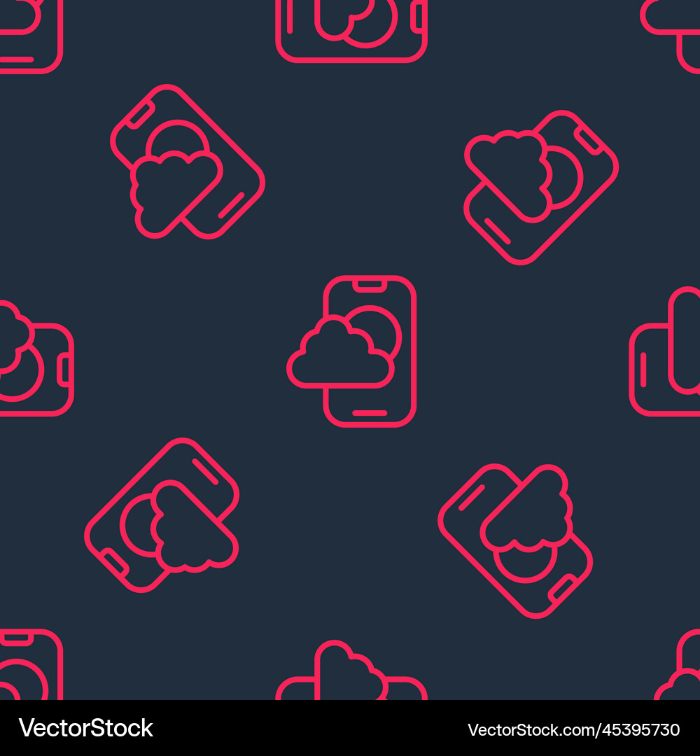 Red line weather forecast app icon isolated Vector Image