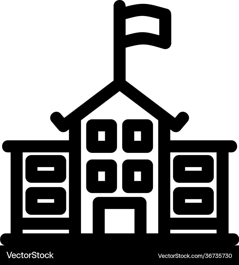 School icon or logo isolated sign symbol Vector Image