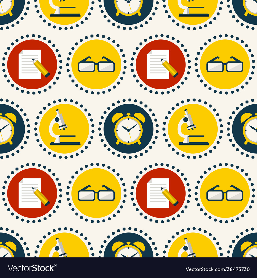 School seamless pattern background Royalty Free Vector Image