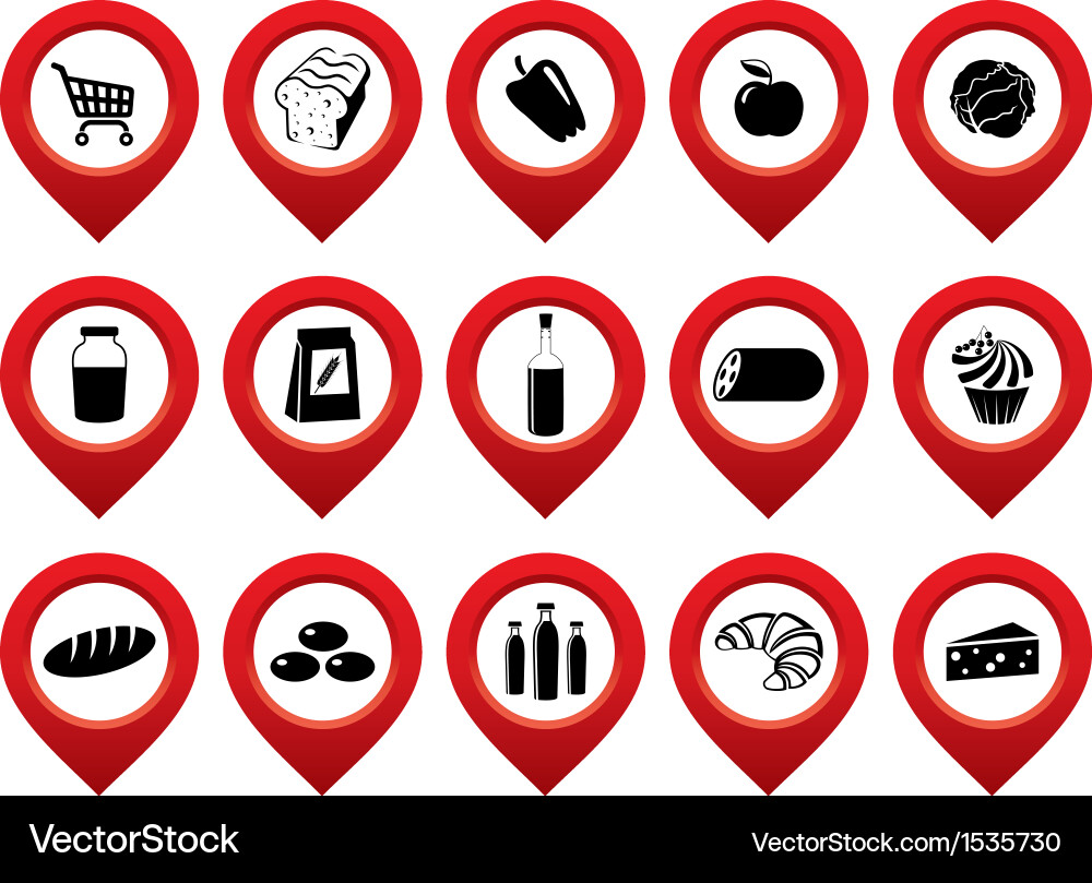 Set of the pointer supermarket Royalty Free Vector Image