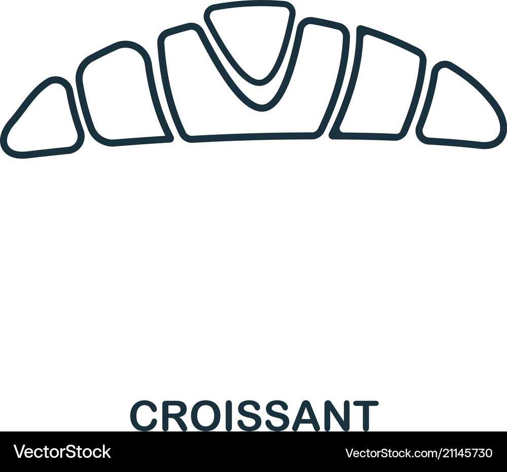 Simple outline croissant icon pixel perfect Vector Image