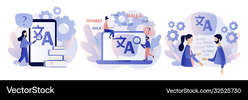 Translation concept online translator modern Vector Image
