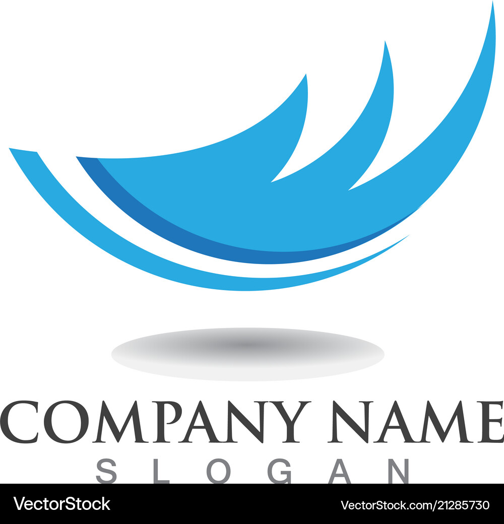 Water wave symbol and icon logo template Vector Image