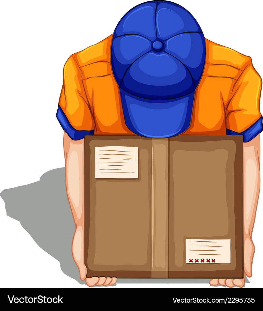 A topview of delivery man Royalty Free Vector Image