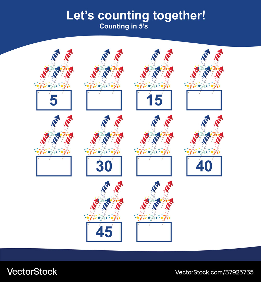 American independence day counting game Royalty Free Vector