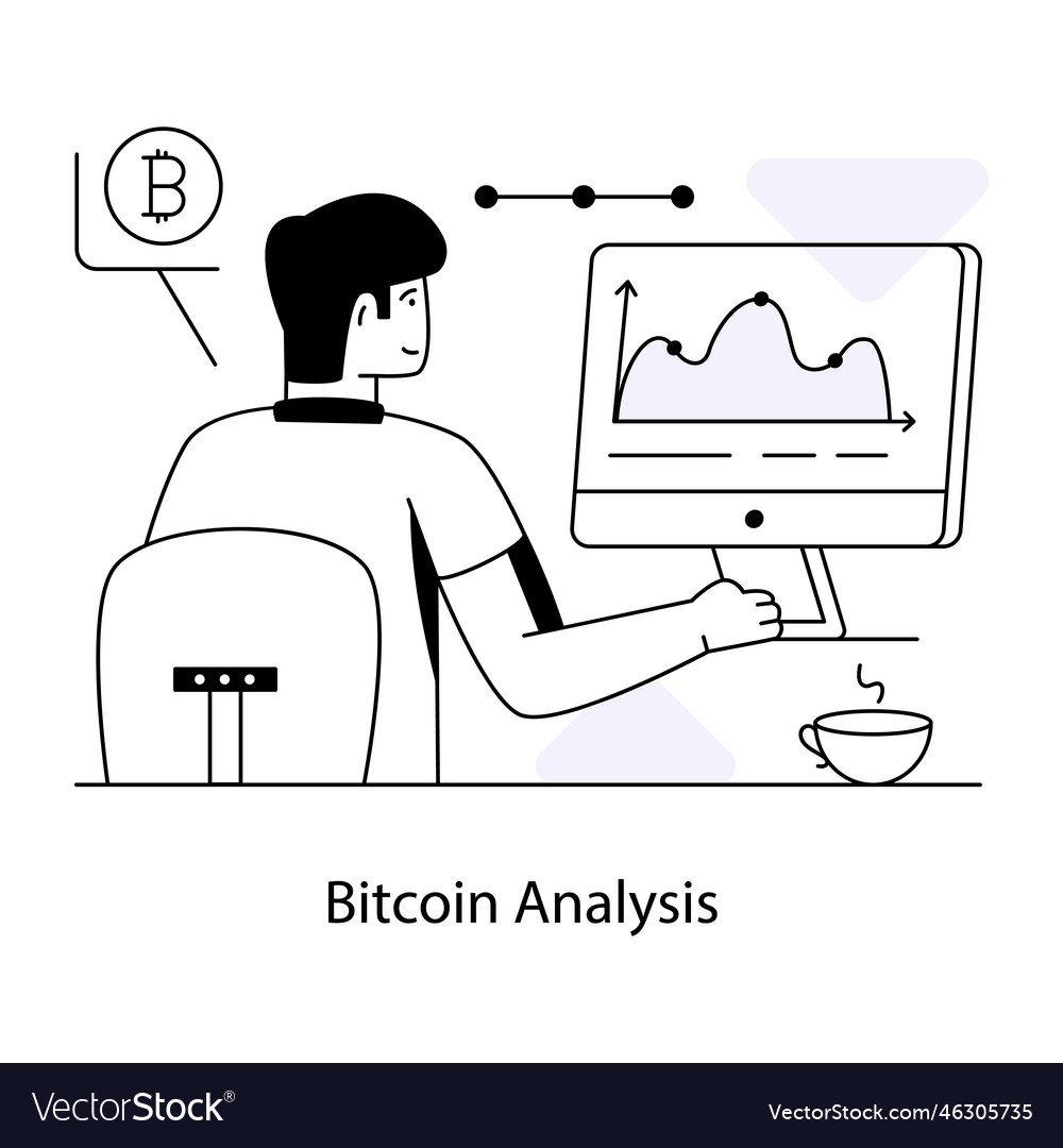 Bitcoin analysis Royalty Free Vector Image - VectorStock