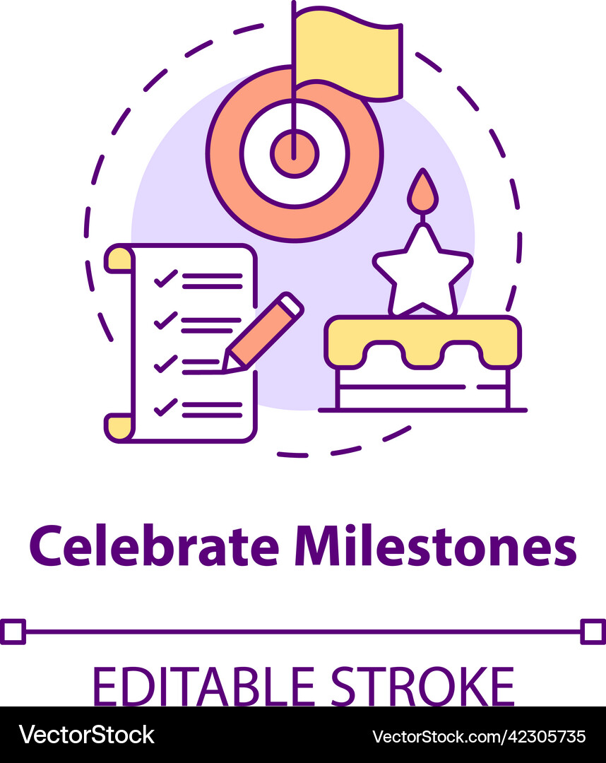 Celebrate milestones concept icon Royalty Free Vector Image