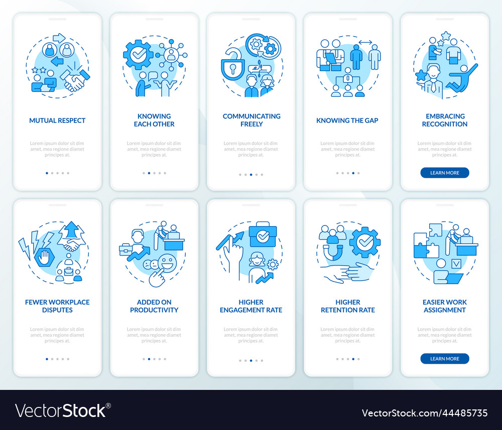 Employee employer relationship blue onboarding Vector Image