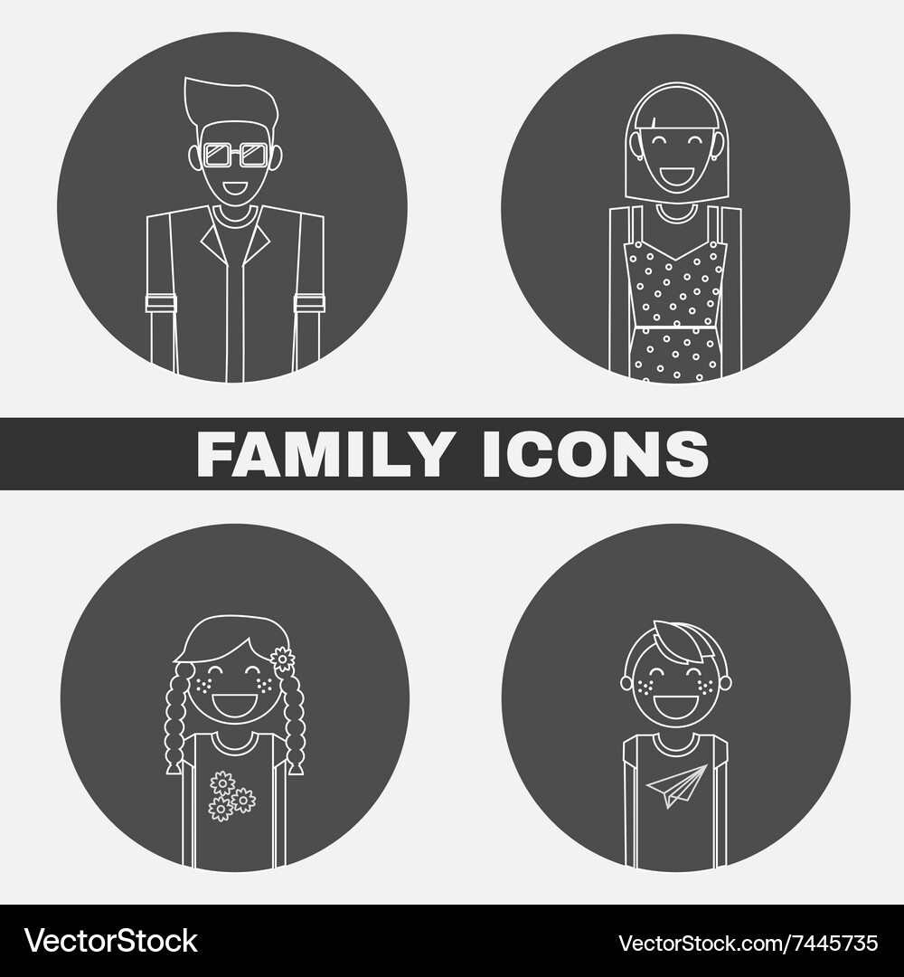 Family icons set Royalty Free Vector Image - VectorStock