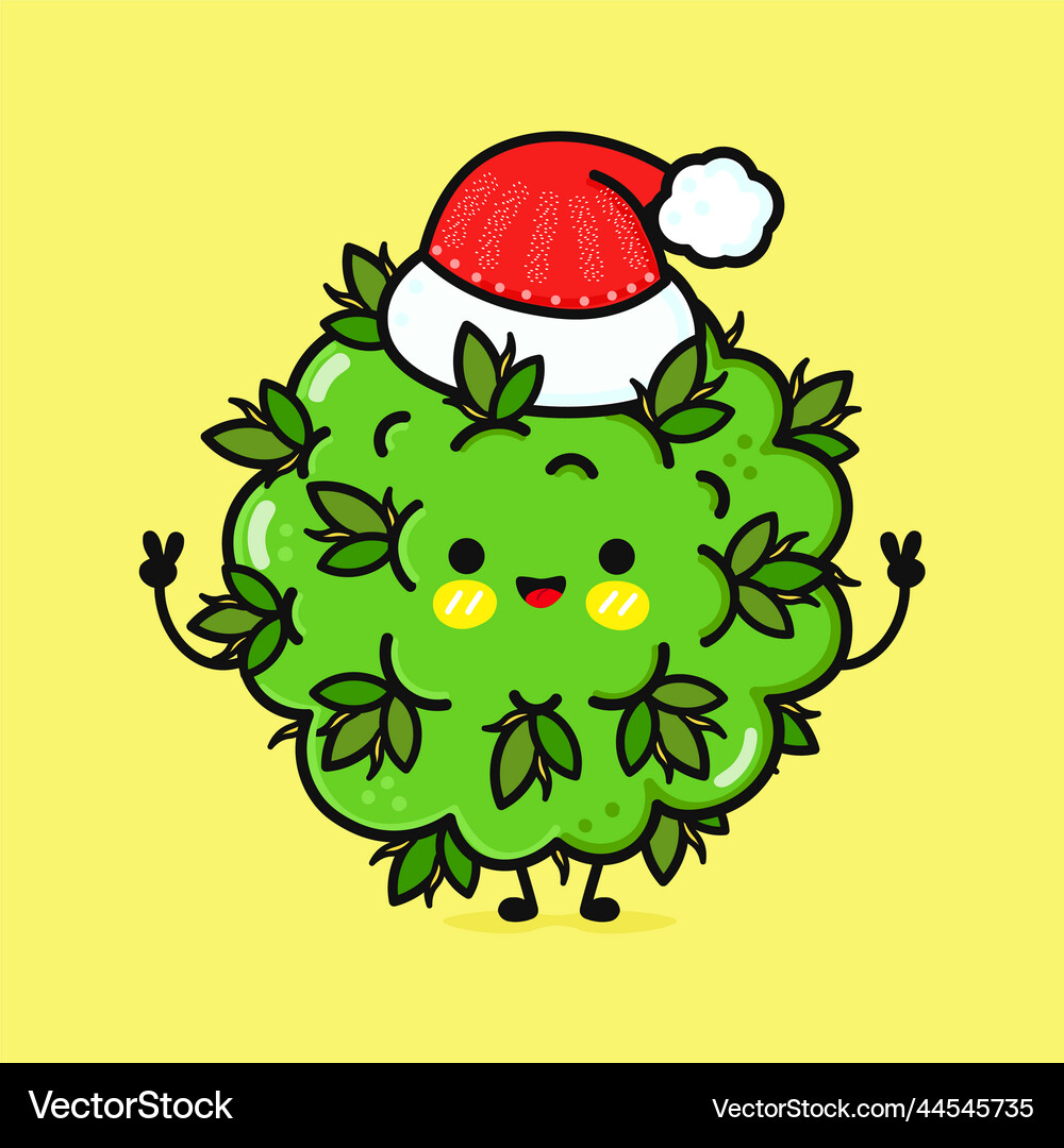 Funny smiling happy marijuana weed bud Royalty Free Vector