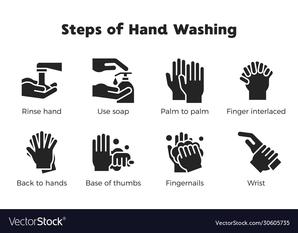 Hand Washing Steps Infographic Washing Icon Vector Image