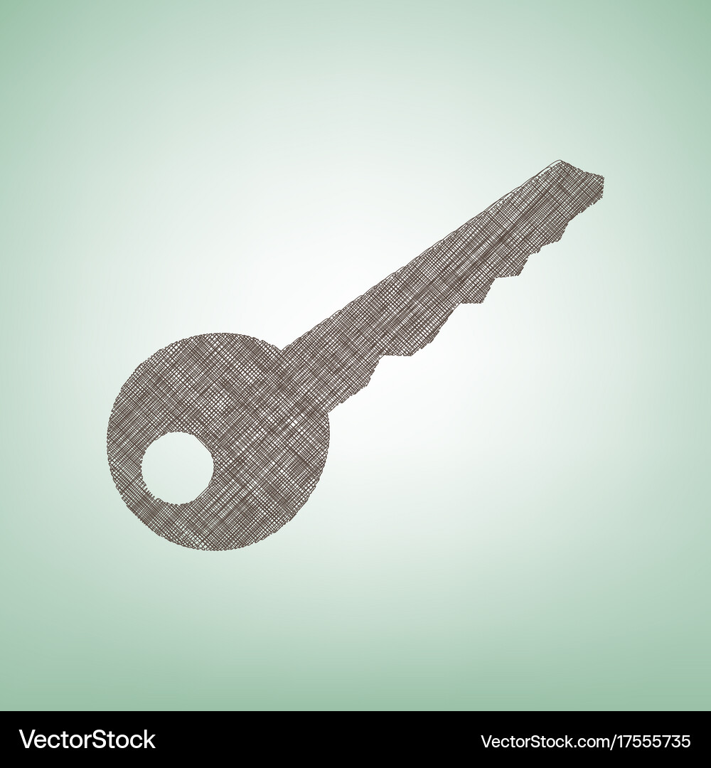 Key sign brown flax icon Royalty Free Vector Image