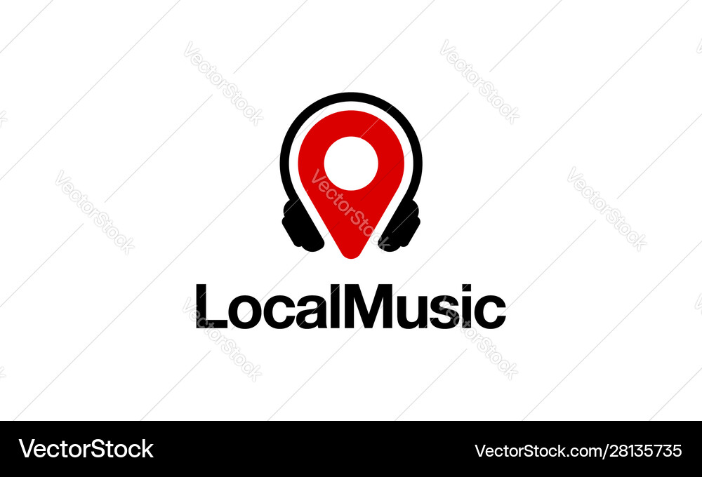 Local music logo design concept Royalty Free Vector Image