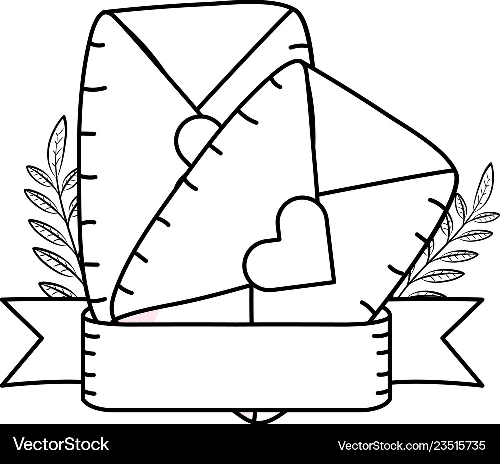 Love valentines envelope cartoon Royalty Free Vector Image