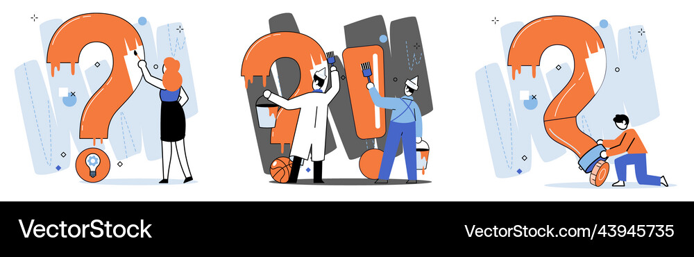 Question mark obtaining information of interest Vector Image