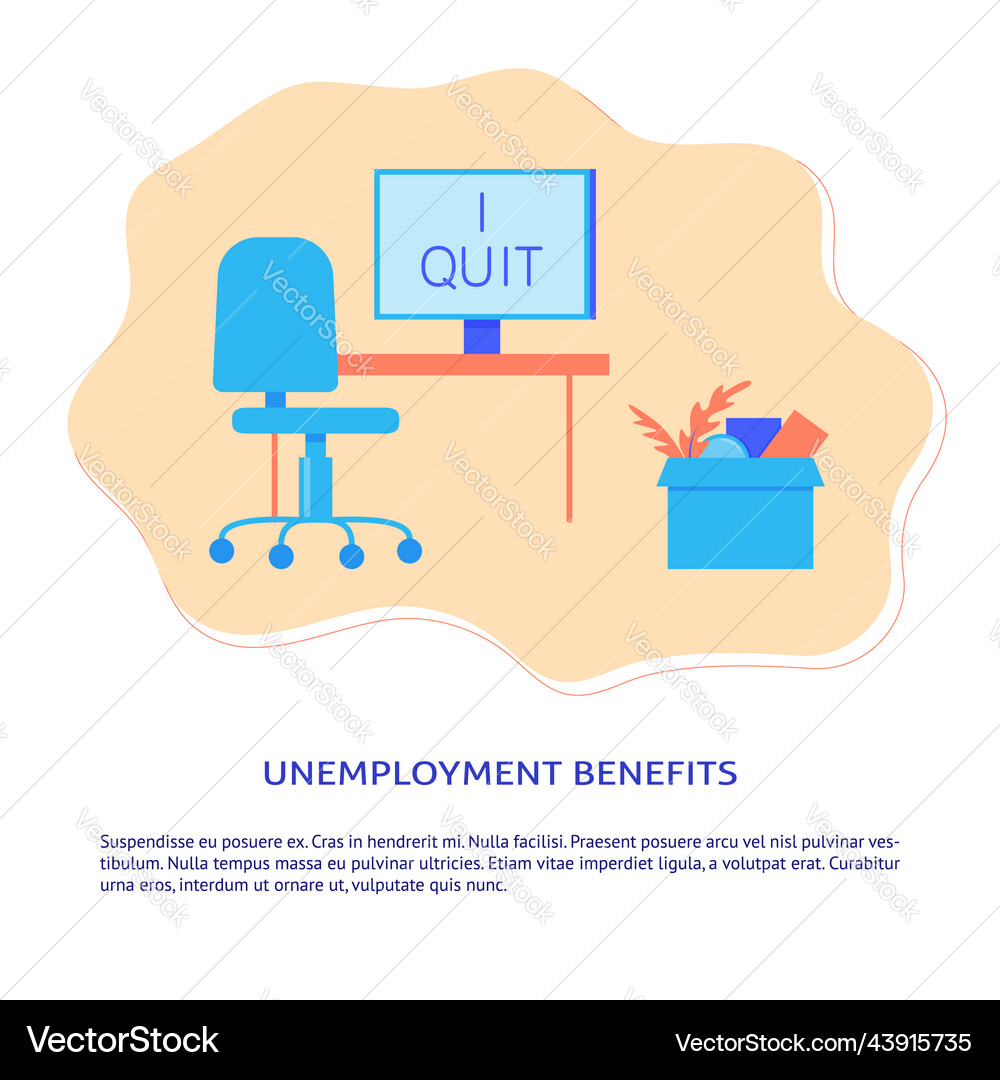 Quitting job concept banner with text Royalty Free Vector