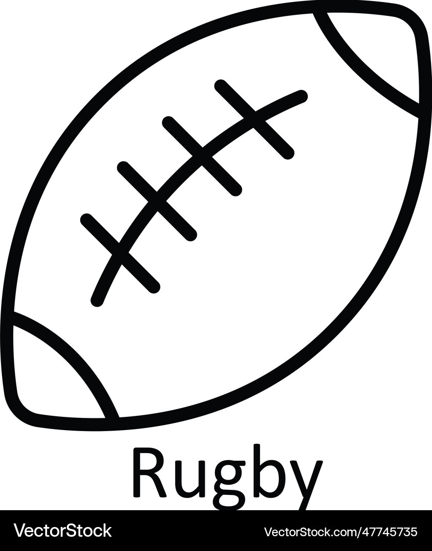 Rugby outline icon design edu Royalty Free Vector Image