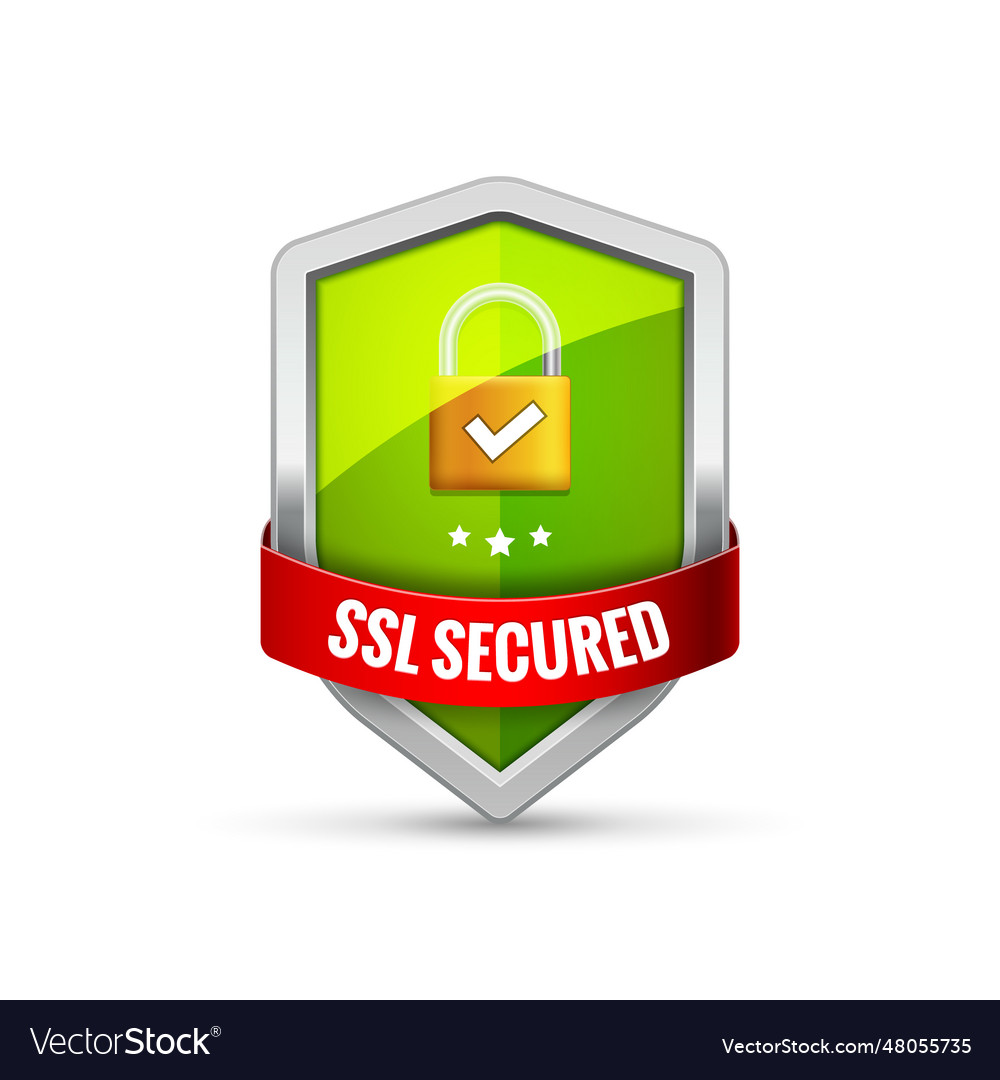 Ssl Protection Shield Guard Icon Security Vector Image