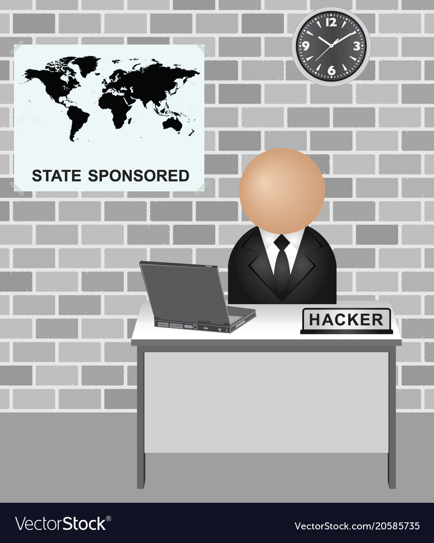 State sponsored hacking Royalty Free Vector Image