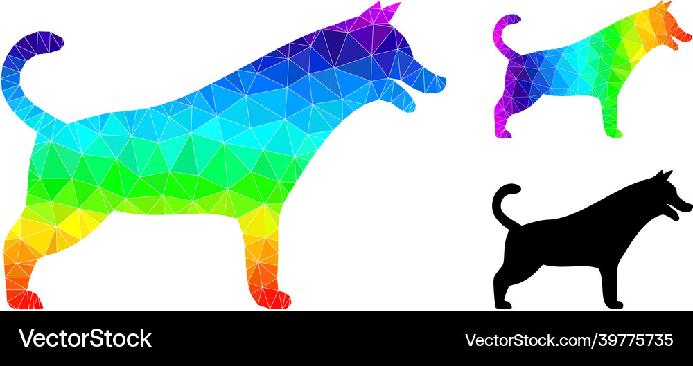 Triangle filled dog icon with spectral Royalty Free Vector