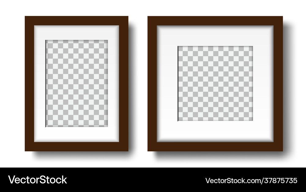 Two photo frames with passepartout on wall Vector Image
