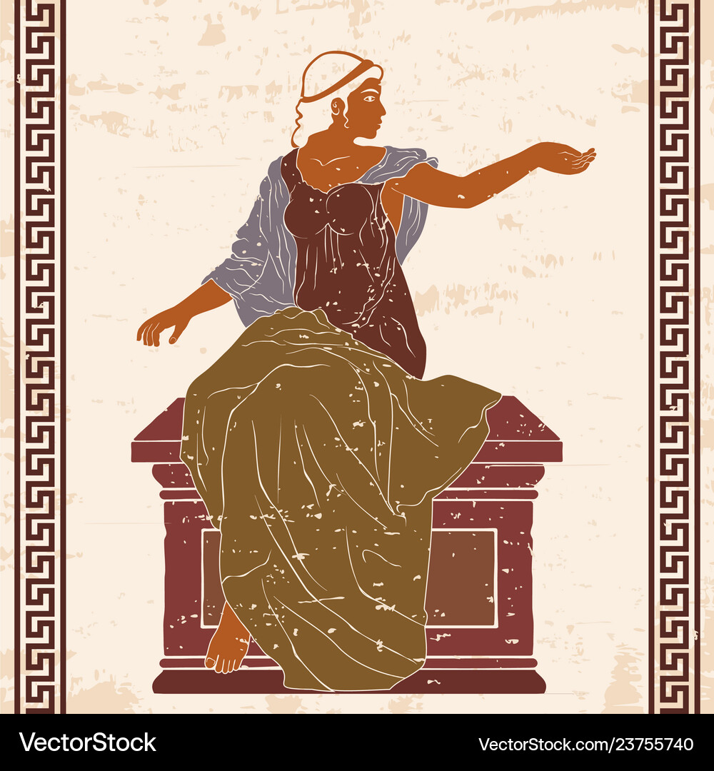 Ancient greek woman Royalty Free Vector Image - VectorStock