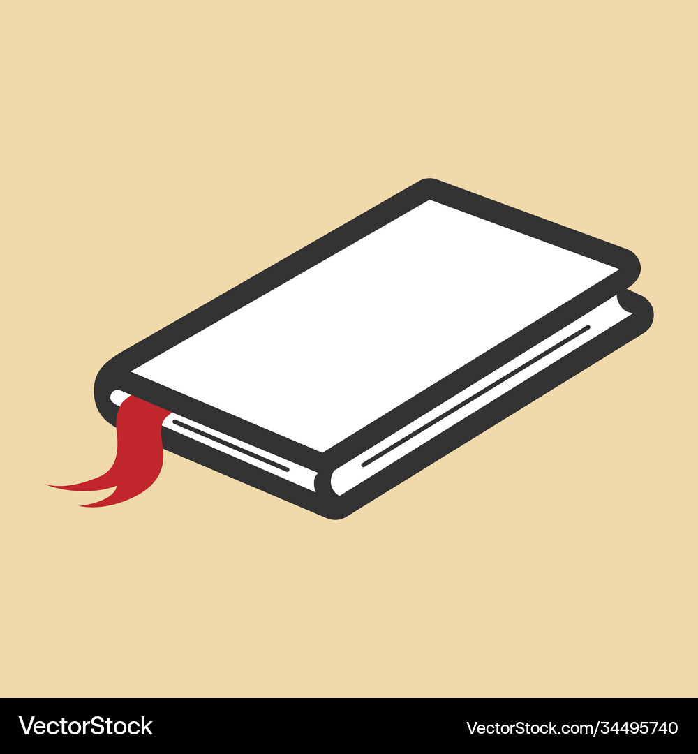 Book icon with a bookmark education concept Vector Image