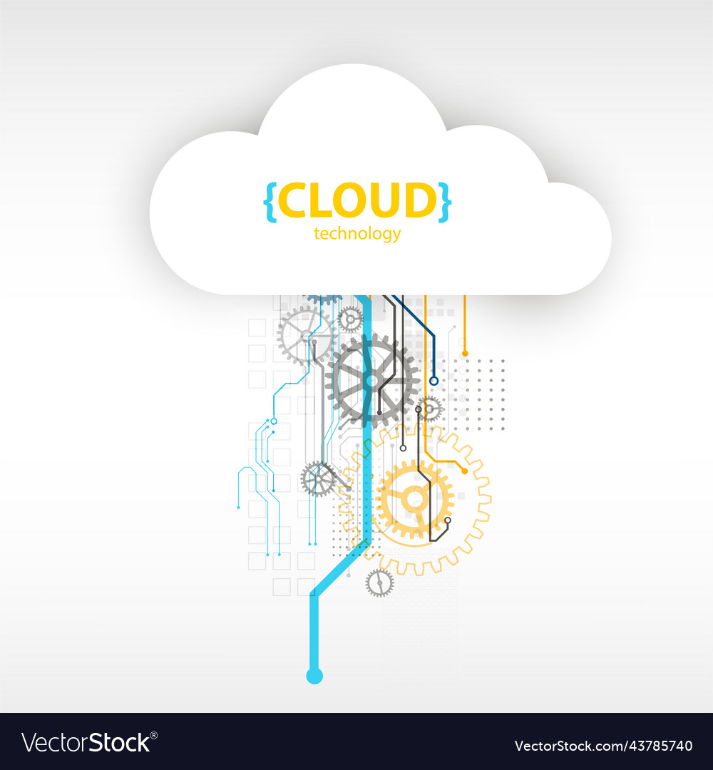 Cloud storage technology integrated digital web Vector Image