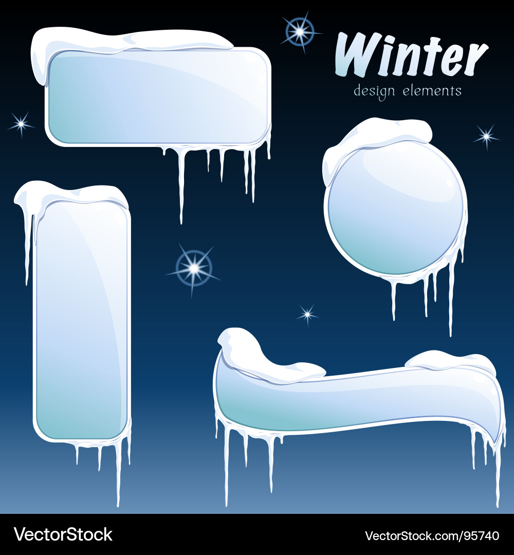 Collection of glossy winter banners Royalty Free Vector