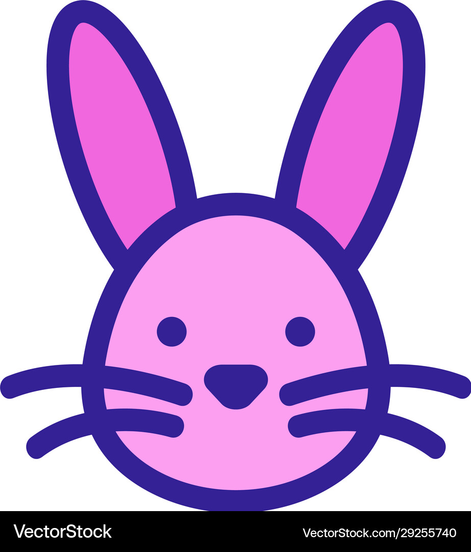 Easter bunny icon isolated contour symbol Vector Image