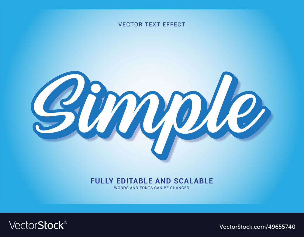 Editable text effect simple style Royalty Free Vector Image