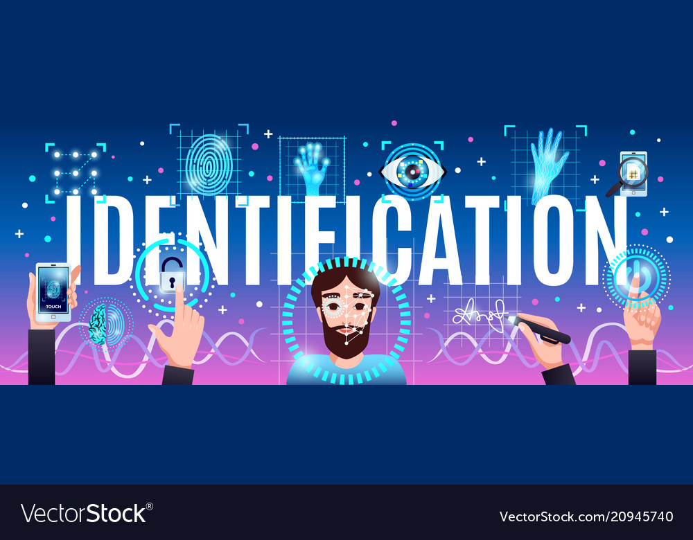 Identification technologies header Royalty Free Vector Image