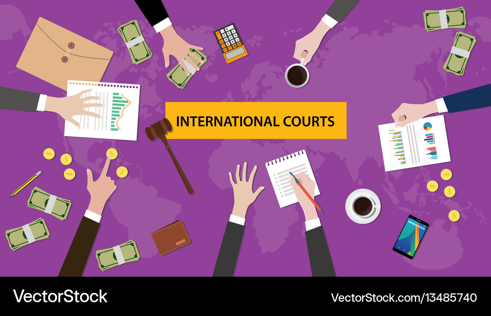 International courts concept discussion in a Vector Image