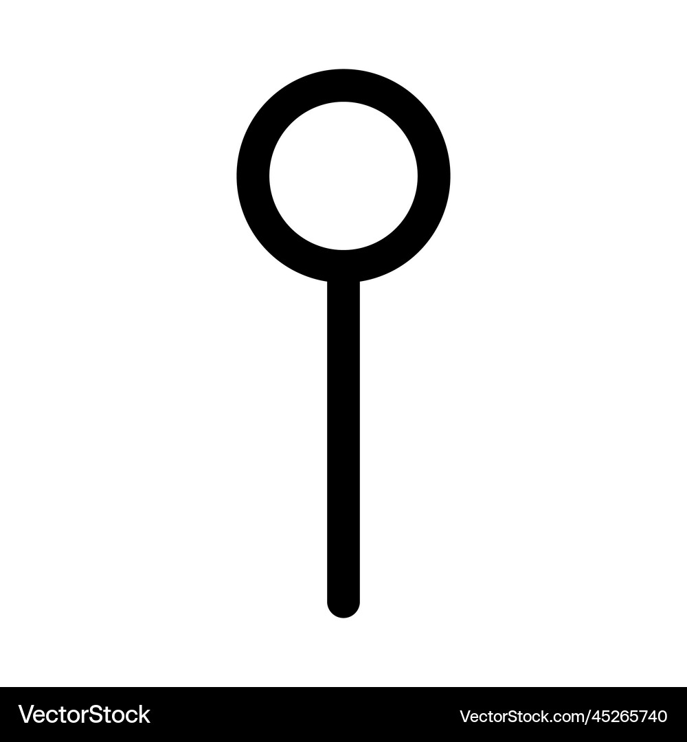 Pin icon line isolated on white background black Vector Image