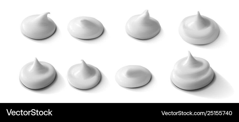 Realistic cream set isolated on white background Vector Image