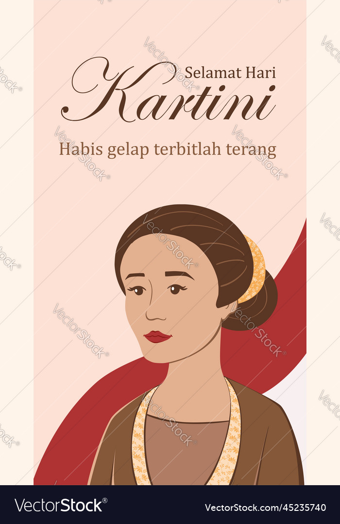 Selamat hari kartini translation happy Royalty Free Vector