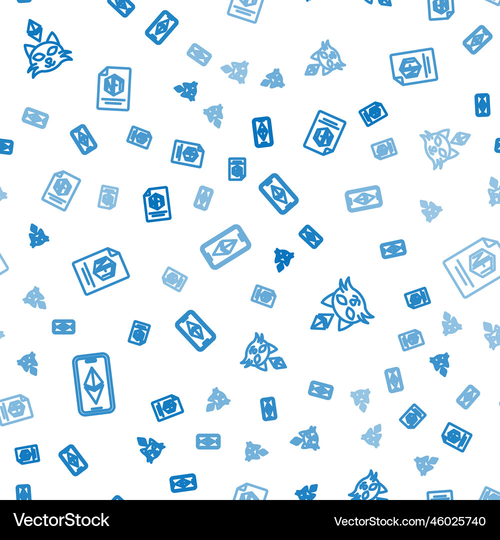 Set line ethereum eth nft digital crypto art and Vector Image