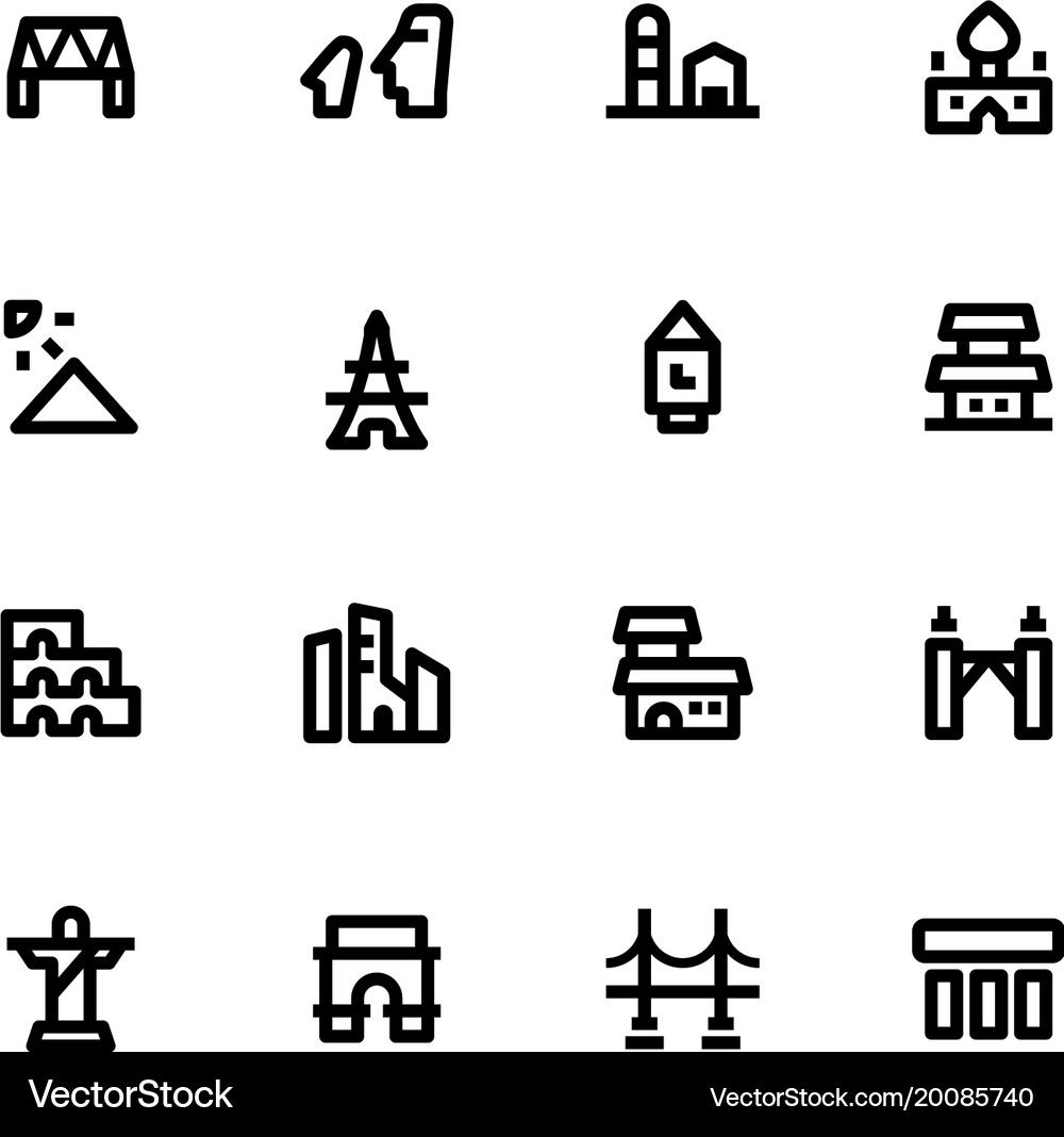Set of place icons Royalty Free Vector Image - VectorStock