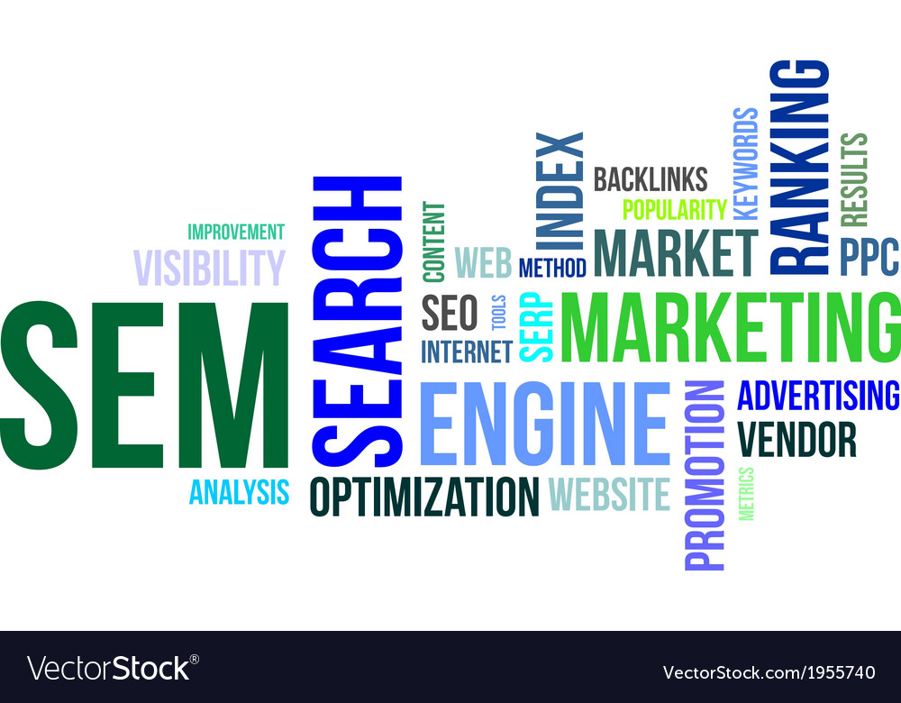 Word cloud sem Royalty Free Vector Image - VectorStock