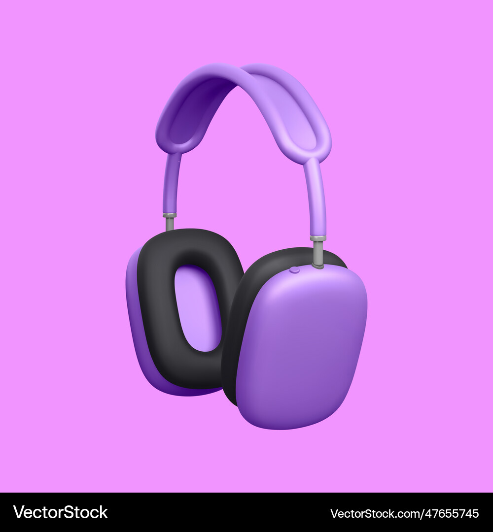 3d realistic headphones isolated on light Vector Image