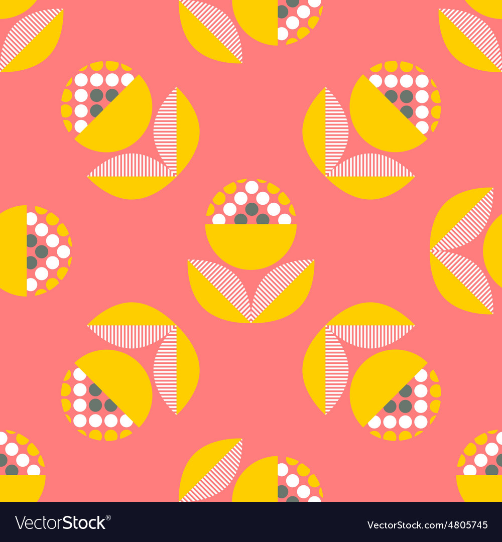 Abstract seamless pattern with floral elements Vector Image