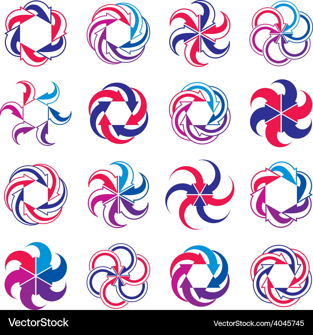 Arrows abstract loop symbols conceptual pictograph