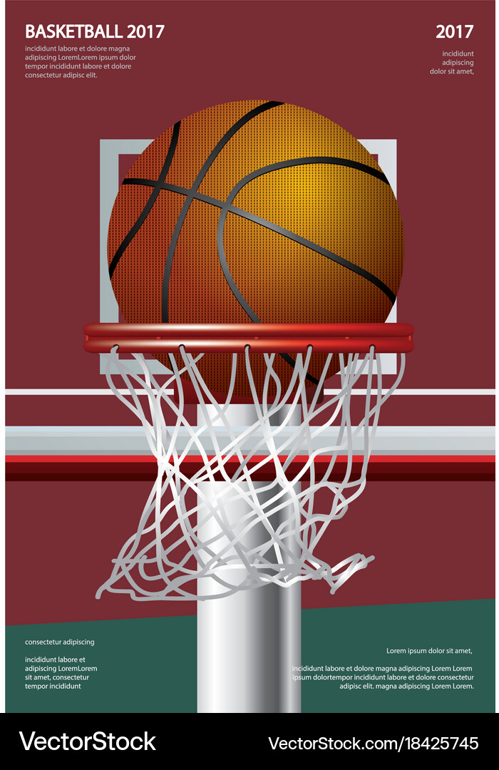 Basketball poster advertising Royalty Free Vector Image