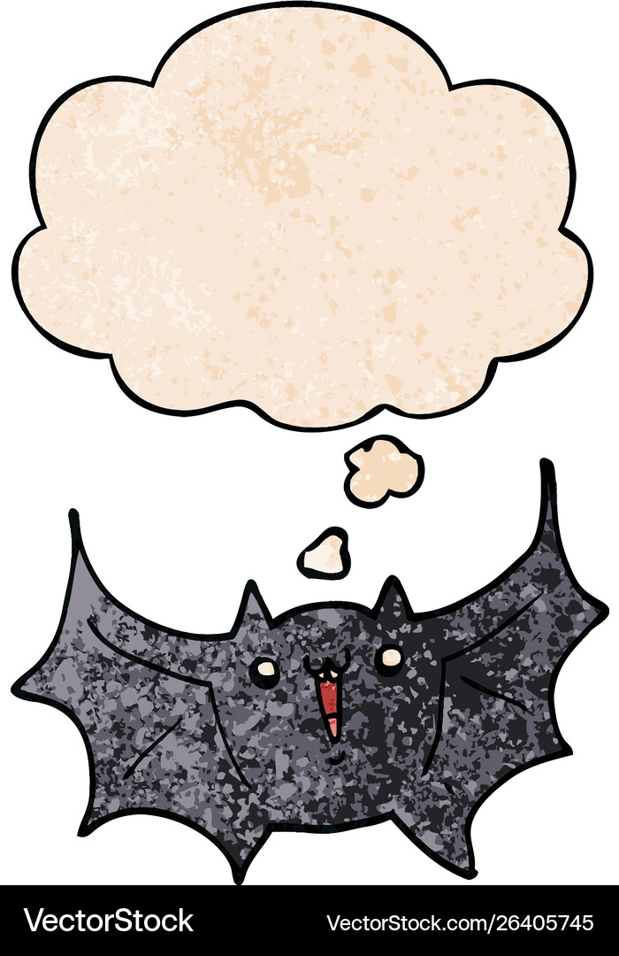 Cartoon happy vampire bat and thought bubble Vector Image