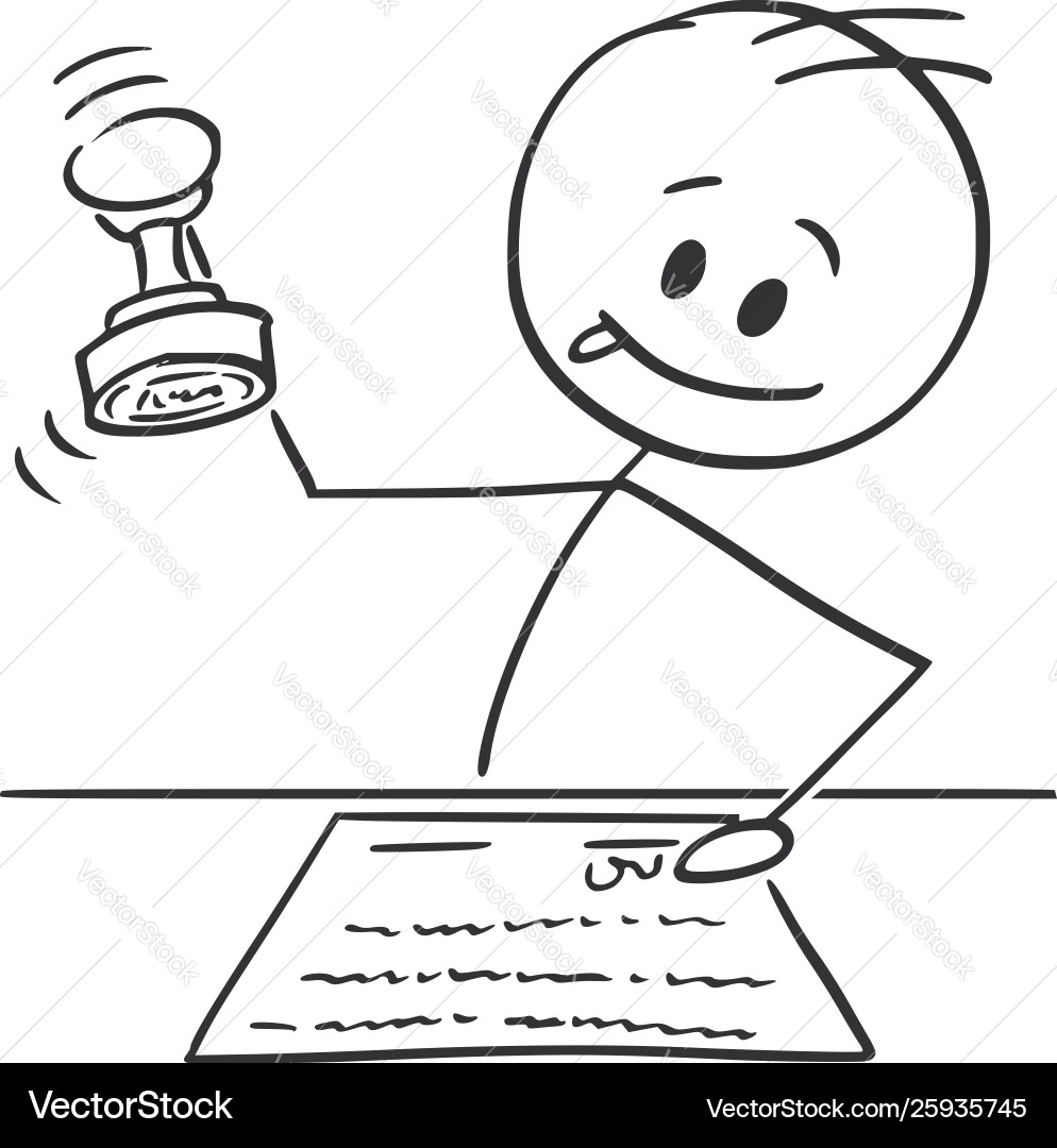 Cartoon man notary or white collar worker Vector Image