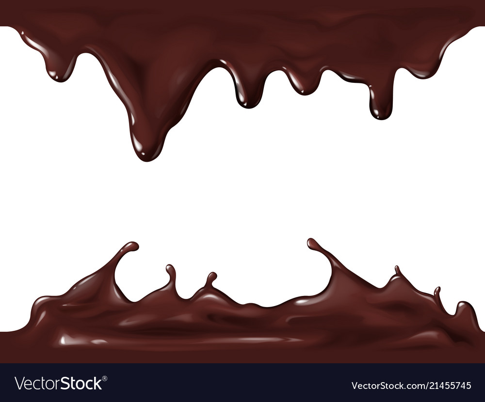 Chocolate splash flow drops 3d Royalty Free Vector Image Chocolate splash flow drops 3d Royalty Free Vector Image