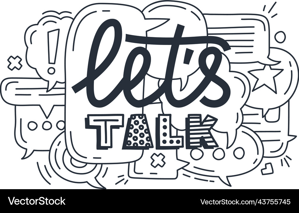 Doodle of colorful dialog speech bubbles Vector Image